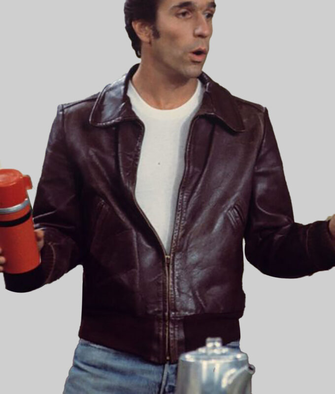 Happy Days The Fonz aka Fonzie Brown Leather Jacket | NYC Jackets