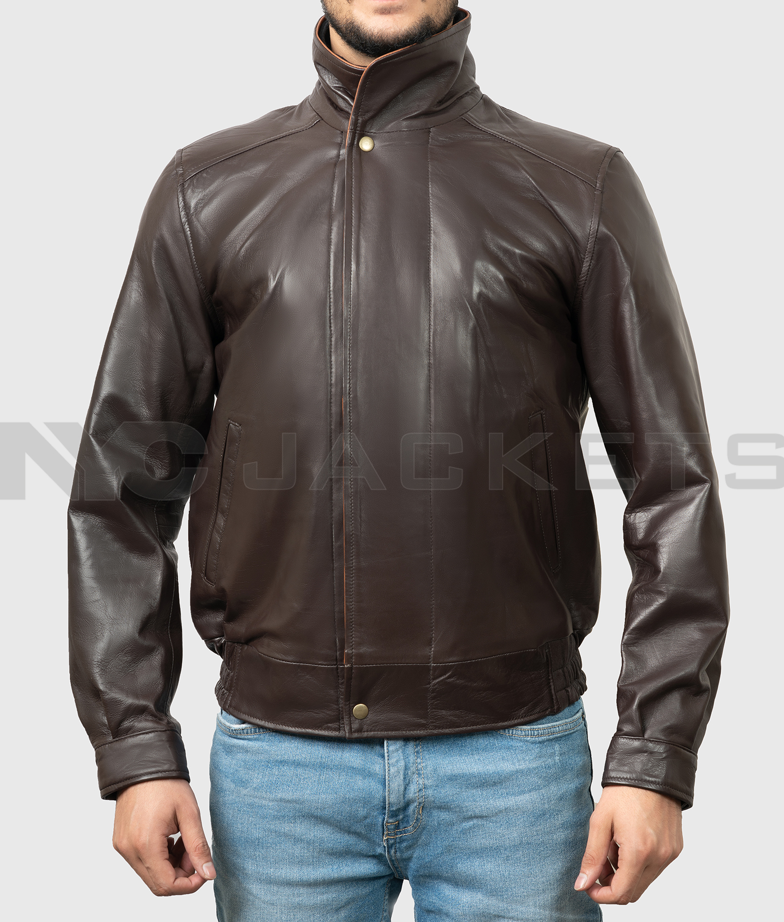 Charge Men's Black Biker Leather Jacket | NYC Jackets