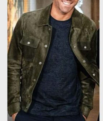 Ryan Reynolds Red Notice Green Leather Jacket -Nycjackets
