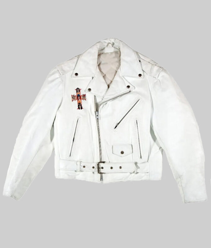 Guns N Roses Axl Rose White Leather Jacket - Nycjackets