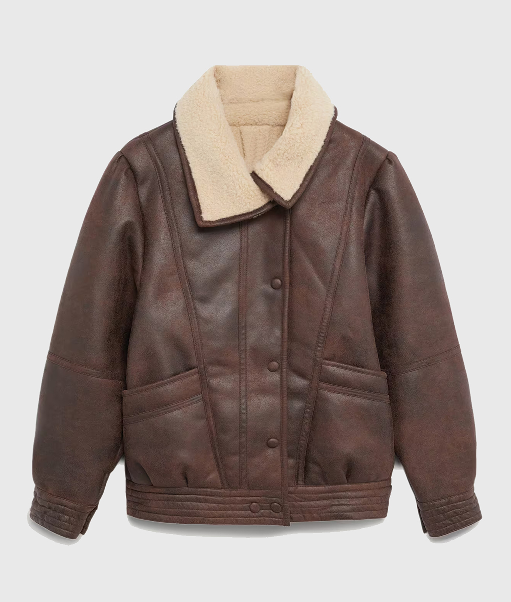 Alicia Women's Brown Bomber Suede Jacket | NYC Jackets