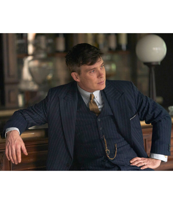 Peaky Blinders Thomas Shelby Blue Striped Suit