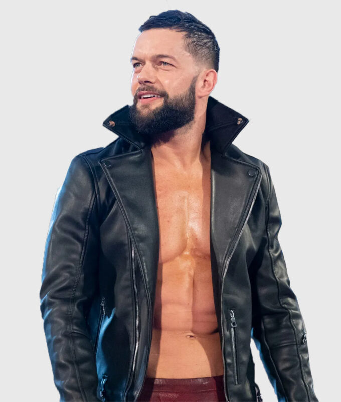 WWE Finn Balor Black Leather Moto Jacket | NYC Jackets