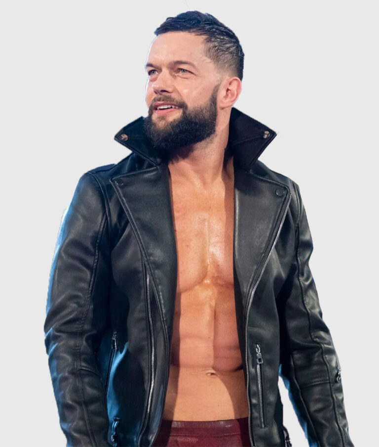 WWE Finn Balor Black Leather Moto Jacket | NYC Jackets