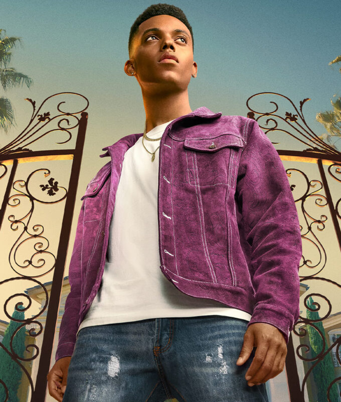 Bel-Air (2023) - Jabari Banks (Will Smith) Purple Suede Leather Jacket