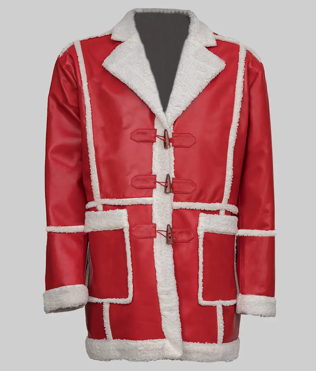 Santa Claus Red One Leather Coat