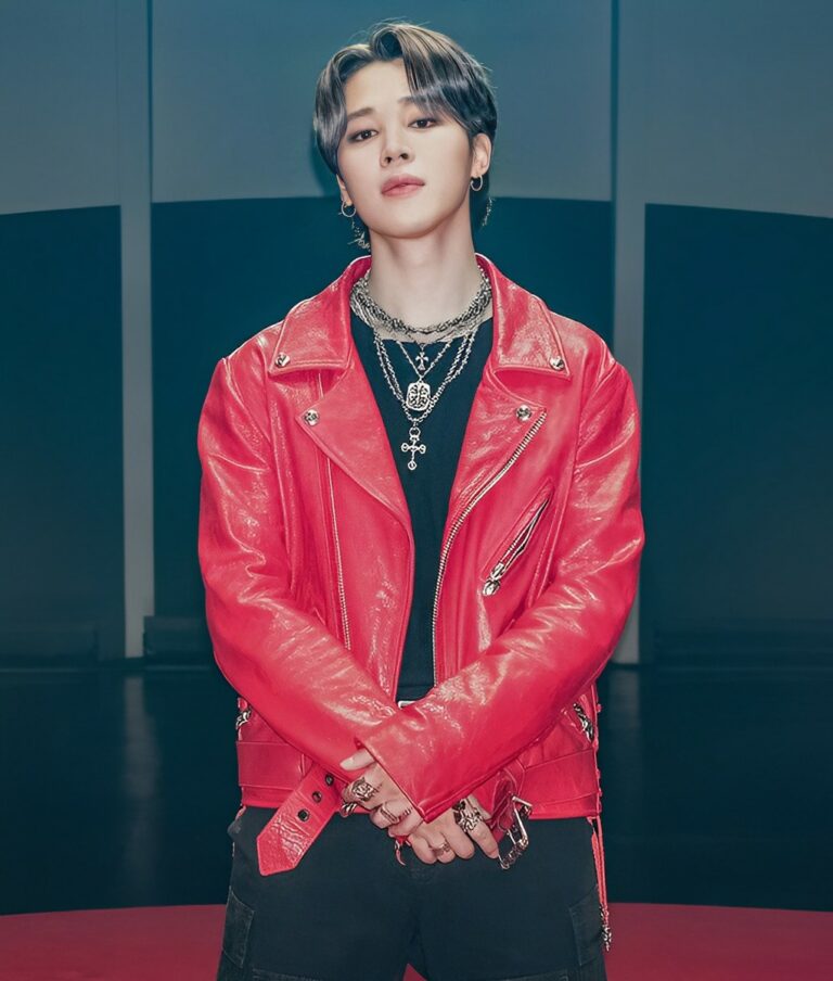 VIBE - BTS Jimin Red Biker Jacket