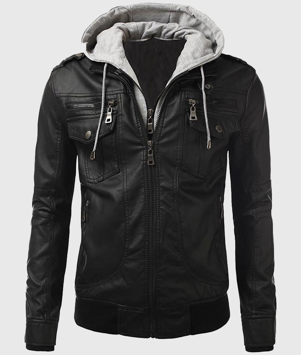 Men's Leather Jackets with Hood | Men's Hooded Leather Jackets | NYC ...