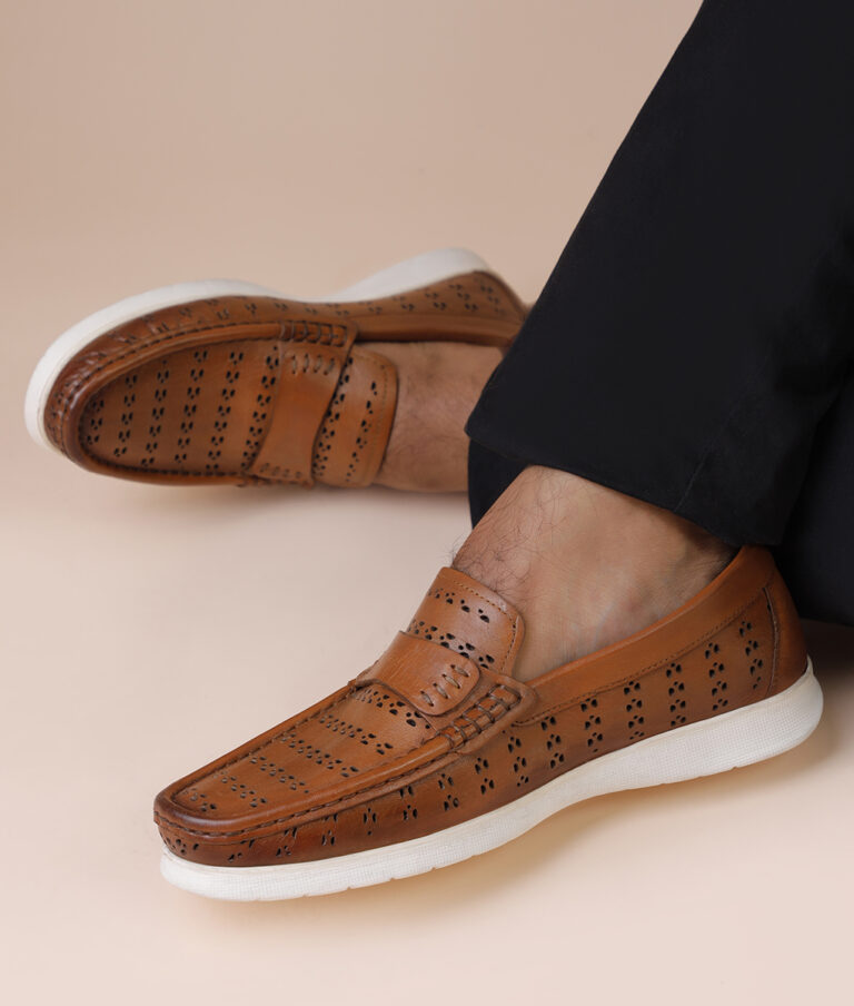 Cleon Brown Casual Leather Penny Loafers | NYC Jackets