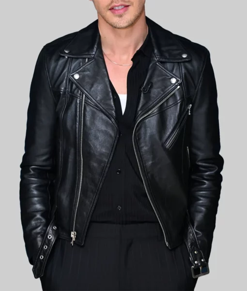 Austin Butler The Tonight Show Black Biker Jacket | NYC Jackets