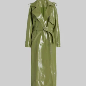 Rochelle Humes Green Leather Coat | NYC Jackets