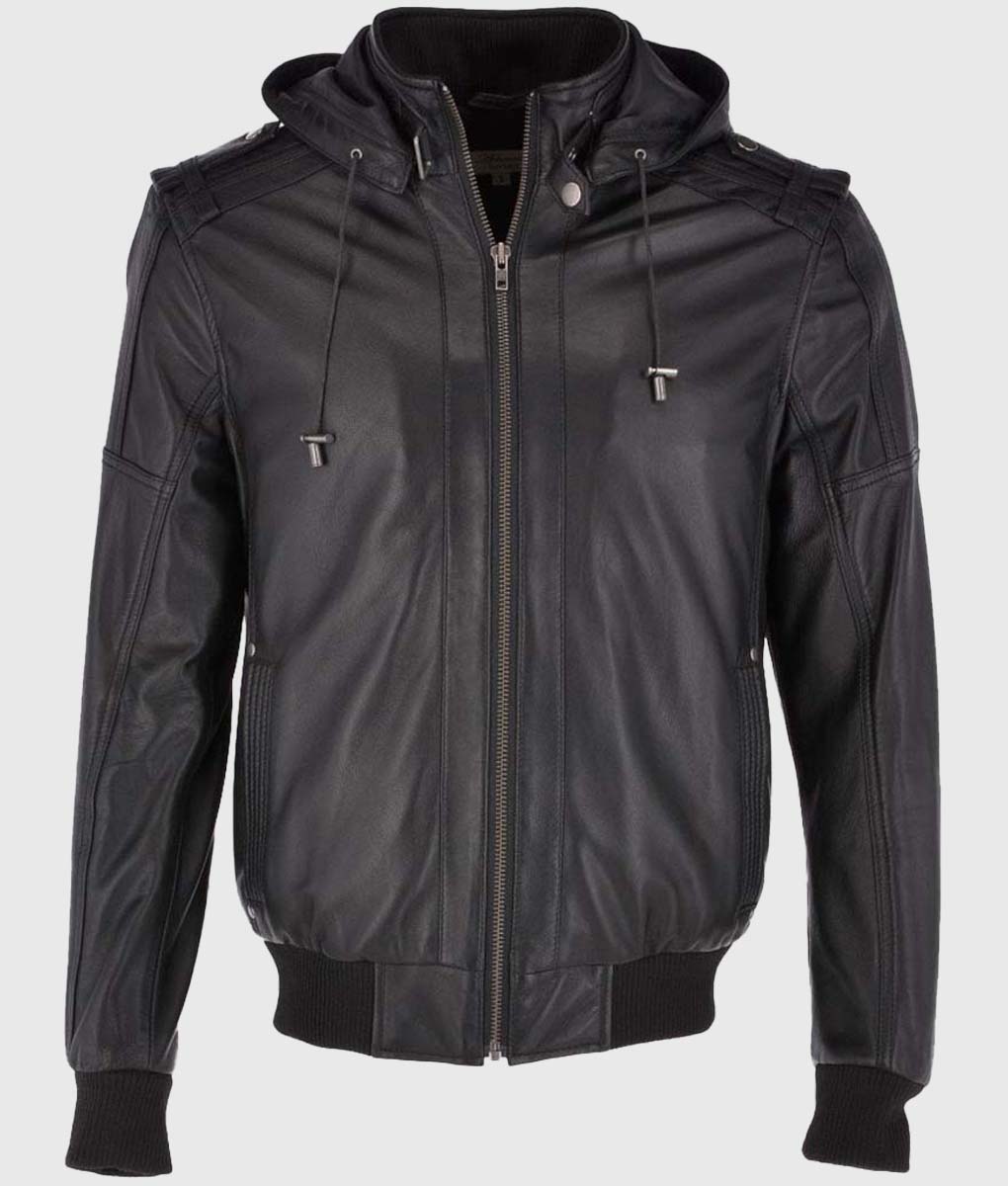 Men's Leather Jackets with Hood | Men's Hooded Leather Jackets | NYC ...