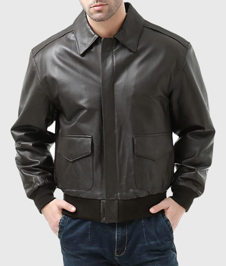 Flight Brown A-2 Bomber Aviator Leather Jacket for Men