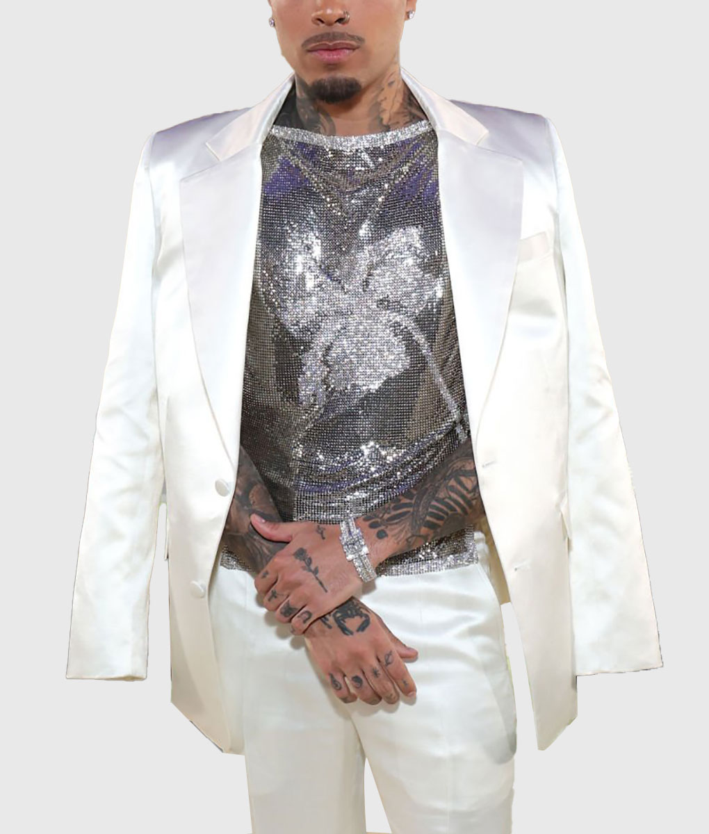 Met Gala 2024 Rauw Alejandro White Suit | NYC Jackets