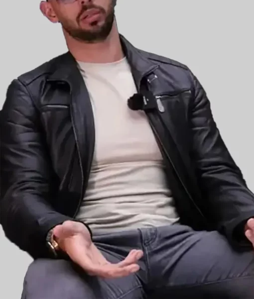 Andrew Tate "Top G" Black Biker Jacket | NYC Jackets