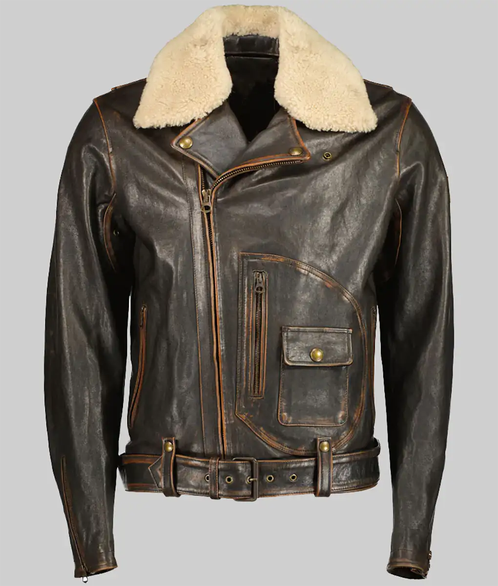 Elon Musk Brown Leather Biker Jacket | NYC Jackets