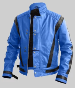 Michael Jackson Thriller Blue Leather Jacket | NYC Jackets