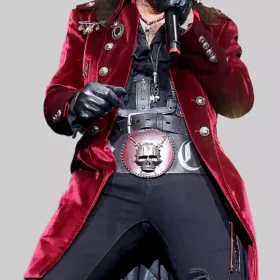 Concert at Park City Arena Alice Cooper Red Velvet Coat | NYC Jackets