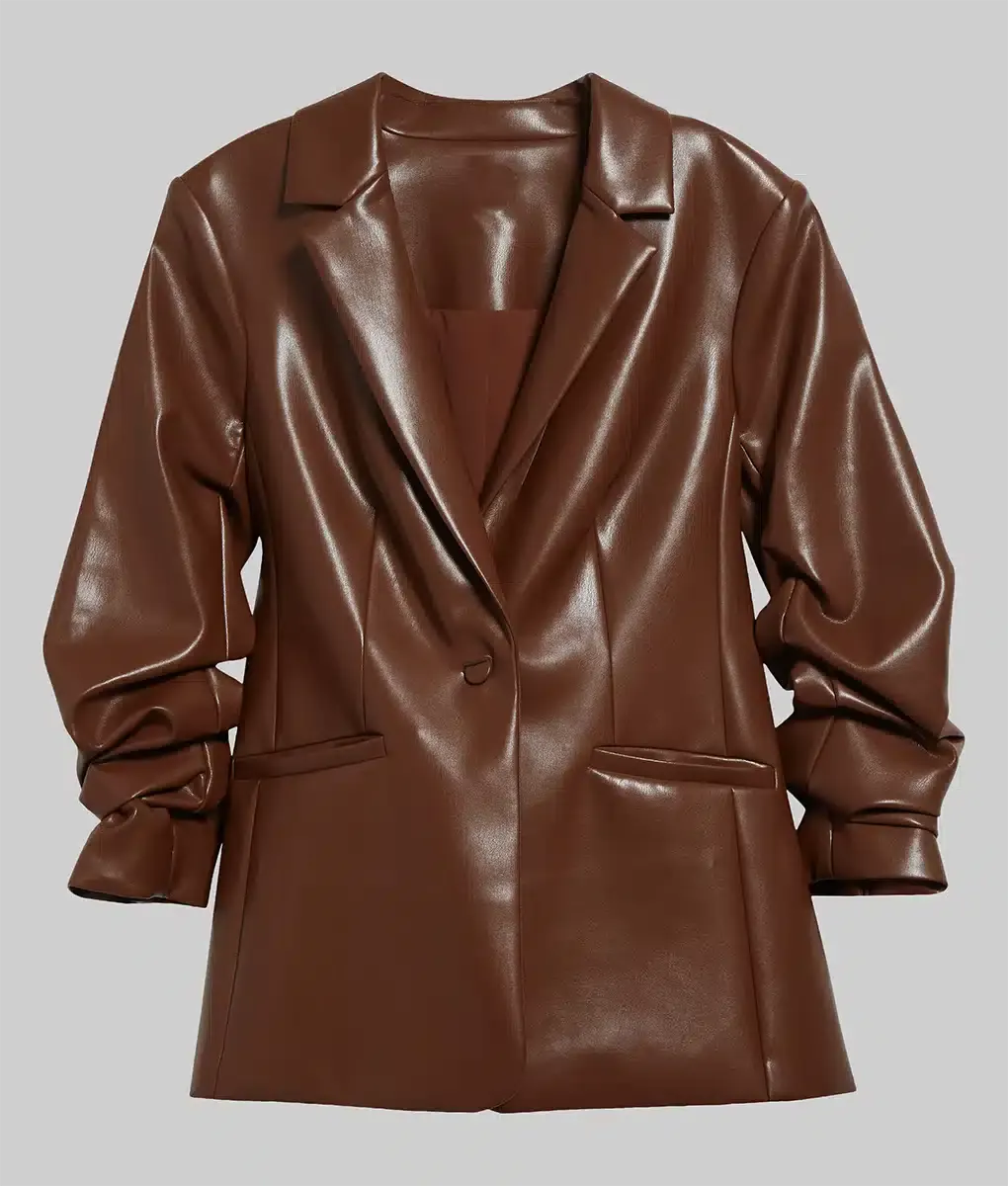 Bryce Dallas Brown Leather Blazer | NYC Jackets