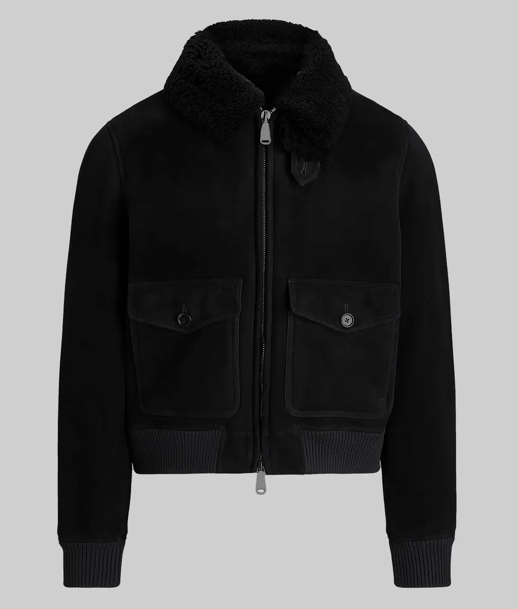 Aaron Taylor-Johnson Black Suede Bomber Jacket | NYC Jackets