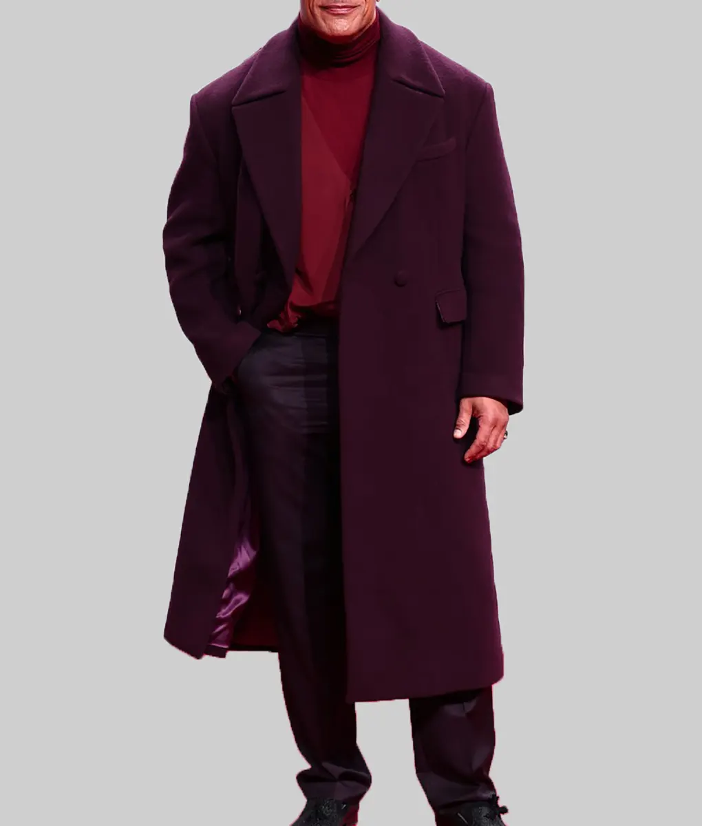 Red One Premiere Dwayne Johnson Wool Coat | NYC Jackets