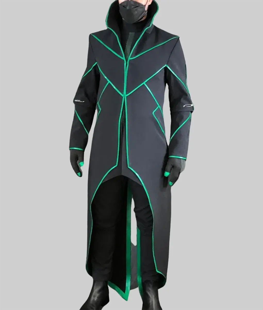 Dr. Ivo Robotnik Black & Green Trench Coat | NYC Jackets