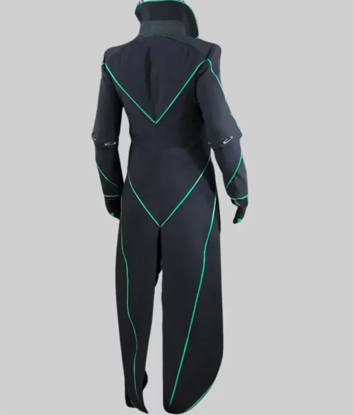 Dr. Ivo Robotnik Black & Green Trench Coat | NYC Jackets