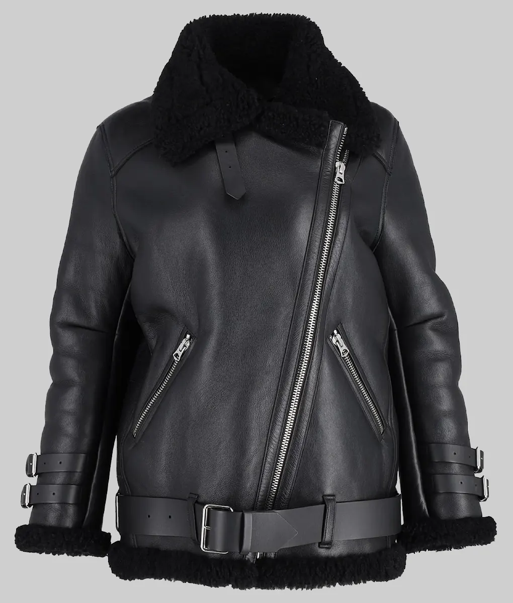 Black Dove Keira Knightley Black Aviator Jacket | NYC Jackets