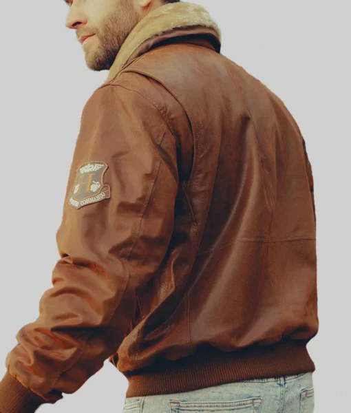 Captain Men's Authentic Military Brown Aviator Bomber Leather Jacket ...