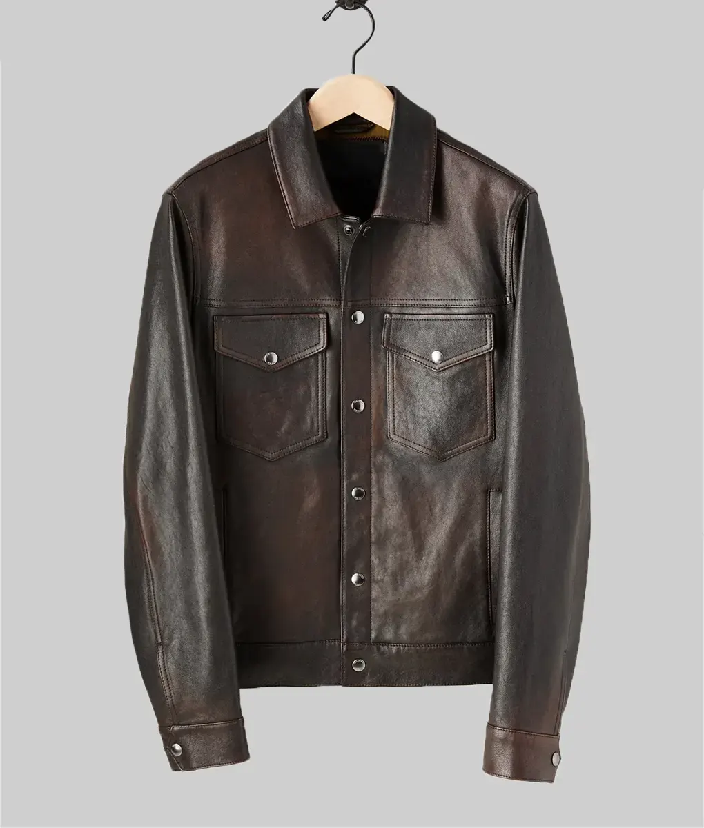 Gerard Butler Brown Leather Jacket | NYC Jackets
