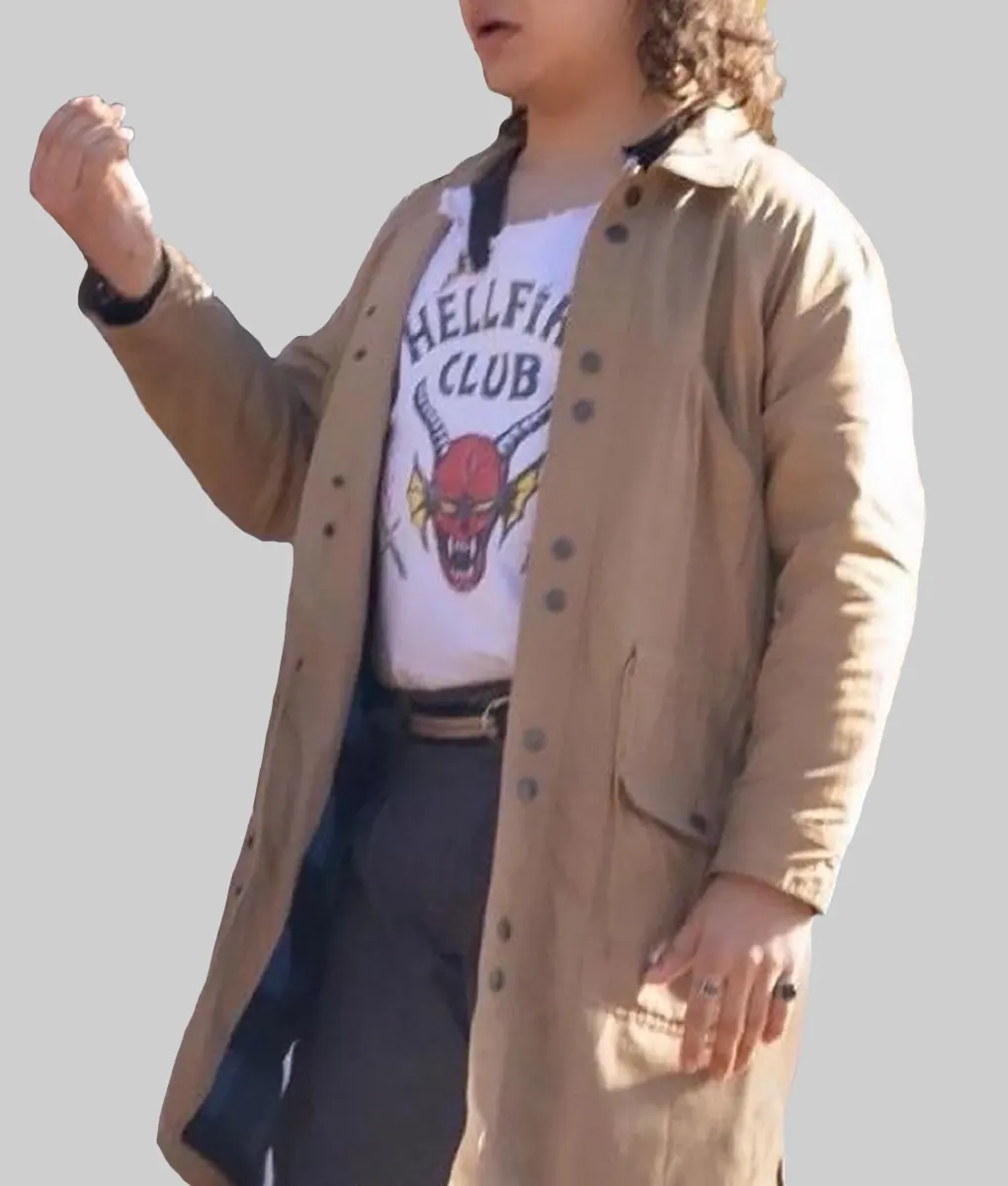 Stranger Things Gaten Matarazzo (Dustin Henderson) Beige Coat | NYC Jackets