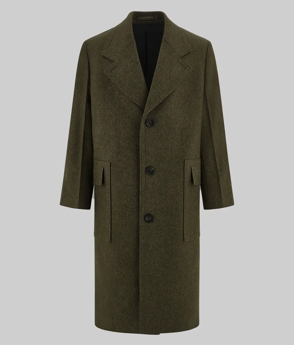 The Brutalist Screening Adrien Brody Olive Green Coat | NYC Jackets