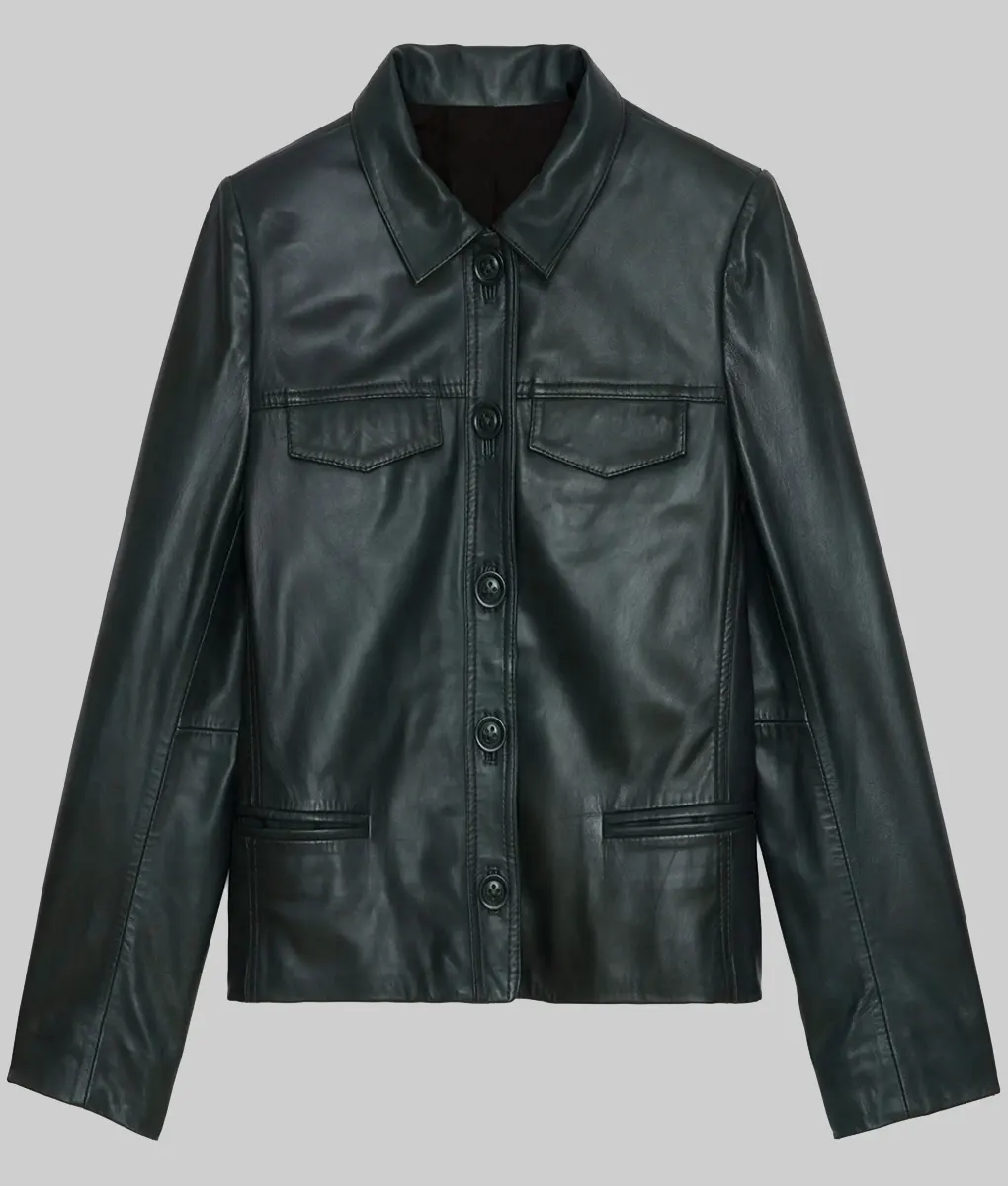 The Life List Sofia Carson (Alex) Green Leather Jacket | NYC Jackets