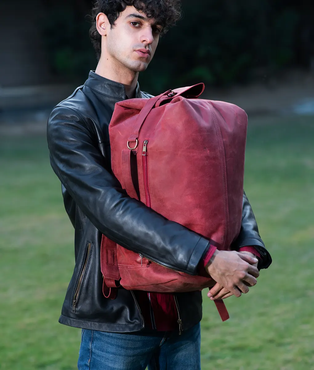 Curt Multi Function Maroon Red Leather Backpack - Curt Maroon Crazy ...