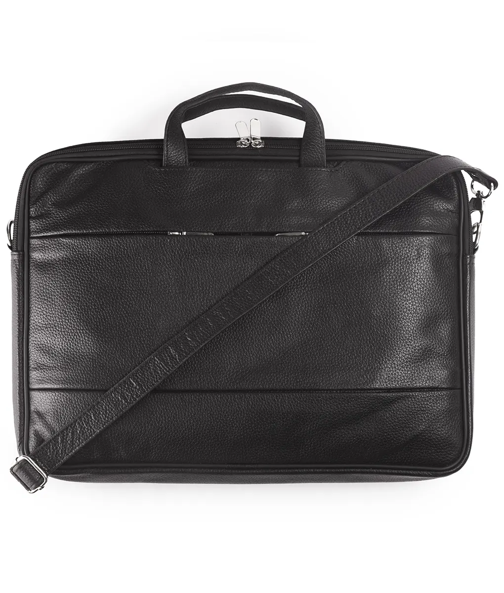 Miller Black Leather Laptop Bag – Premium Style & Function | NYC Jackets