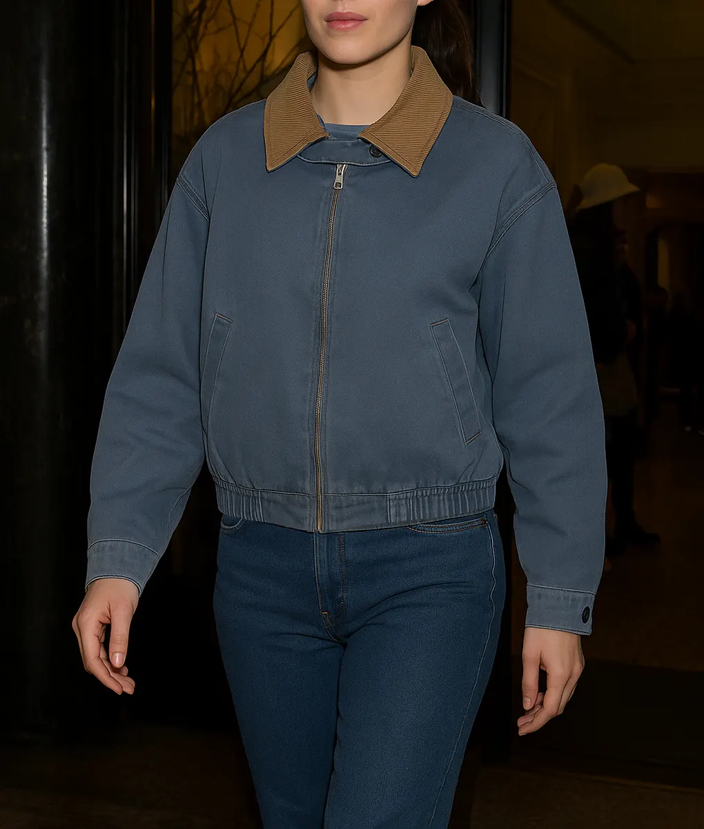 Barbara Palvin Oversized Denim Jacket | NYC Jackets