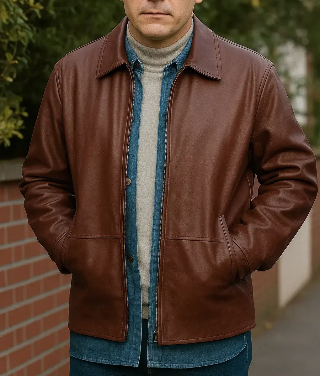 The Game Robson (Patrick Harbottle) Brown Leather Jacket | NYC Jackets