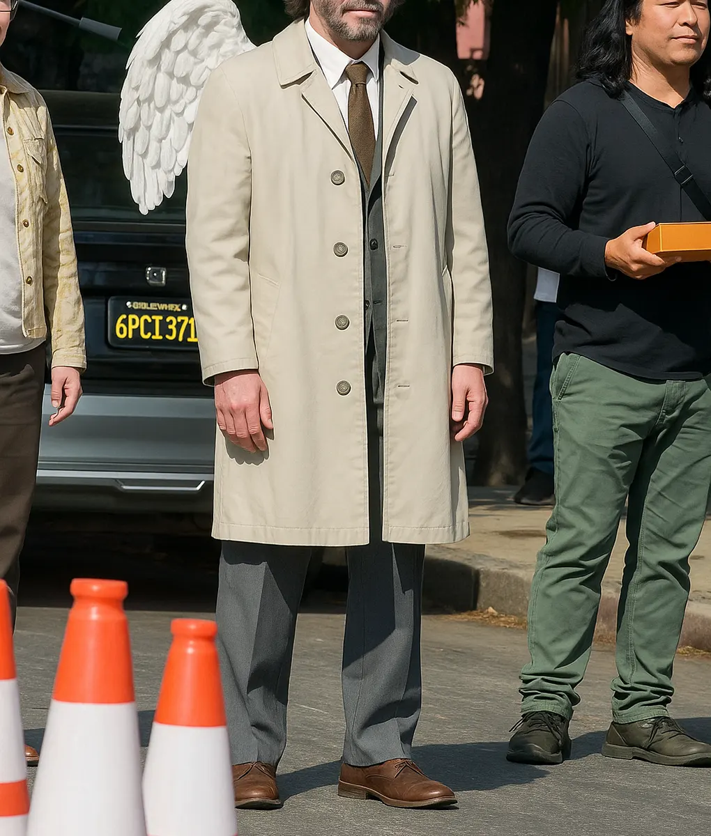 Good Fortune Keanu Reeves (Gabriel) Beige Coat | NYC Jackets