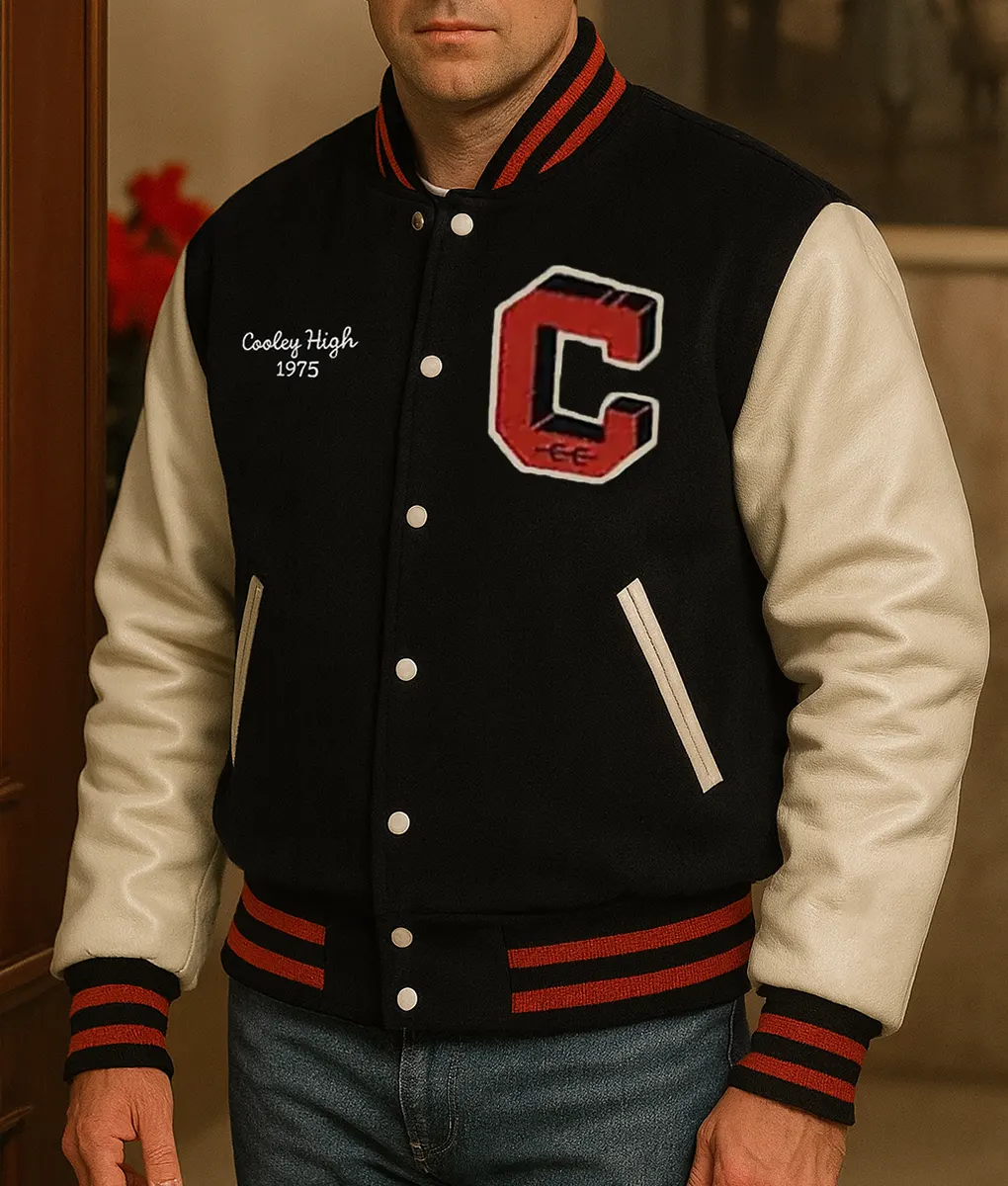 Cooley High Black And Off-White Letterman Jacket | NYC Jackets
