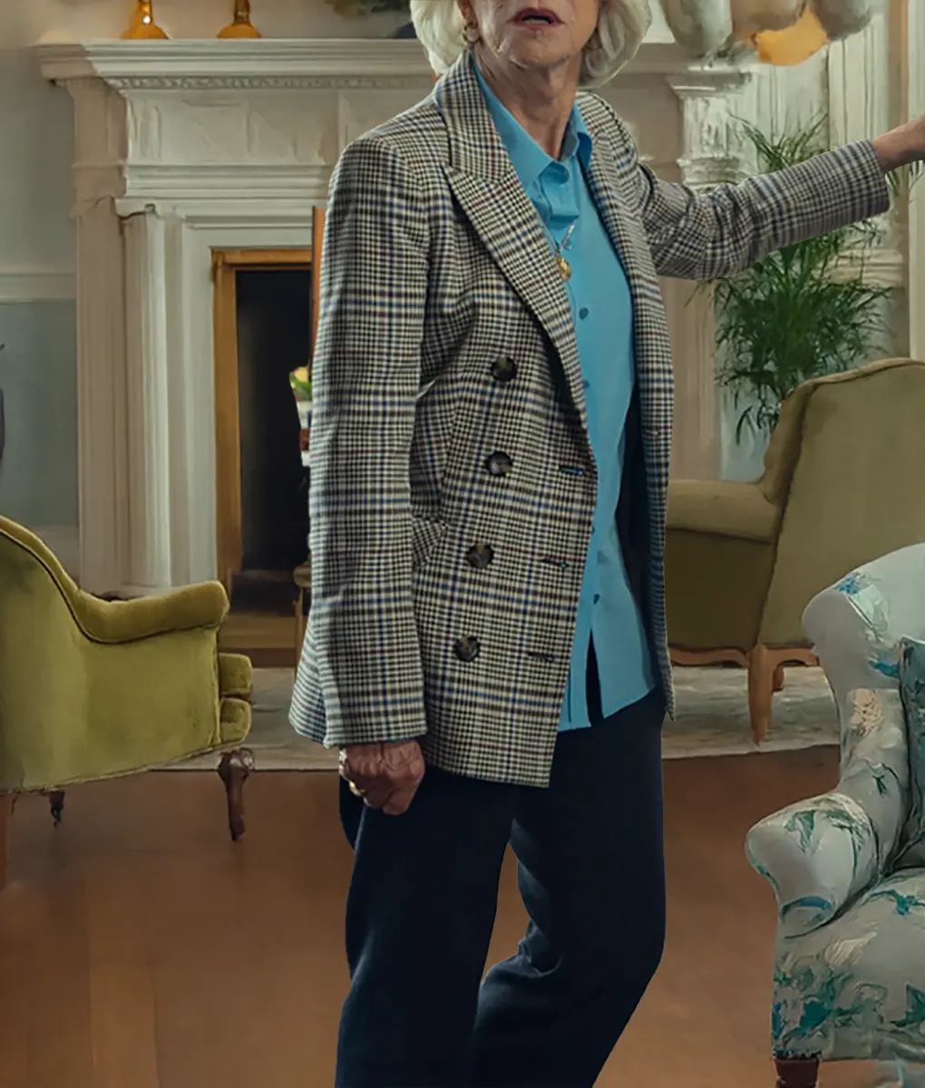 Helen Mirren Thursday Murder Club Elizabeth Plaid Blazer | NYC Jackets