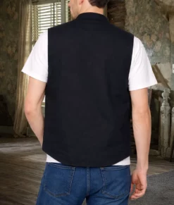 Josh O'Connor Disclosure Day Black Cotton Vest | NYC Jackets