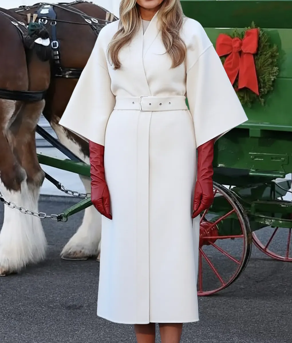 First Lady Melania Off White Wool Coat | NYC Jackets