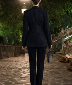 Lily Collins Emily In Paris S05 Emily Cooper Stripes Blazer | NYC Jackets
