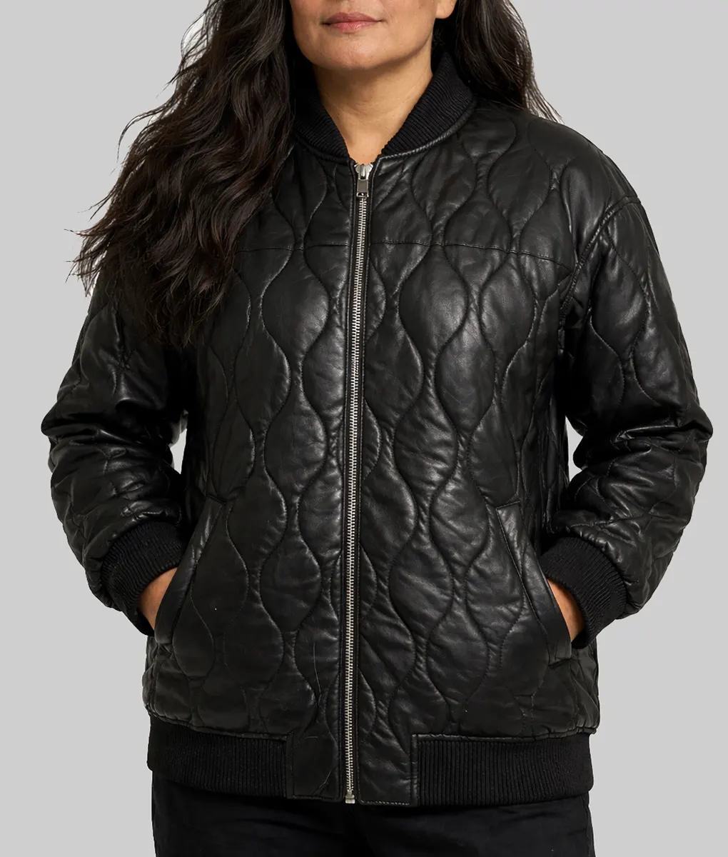 Rachel House Sunny Nights Mony Black Quilted Leather Jacket | NYC Jackets