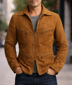 The Adventures Of Cliff Booth Brad Pitt (Cliff Booth) Brown Jacket ...