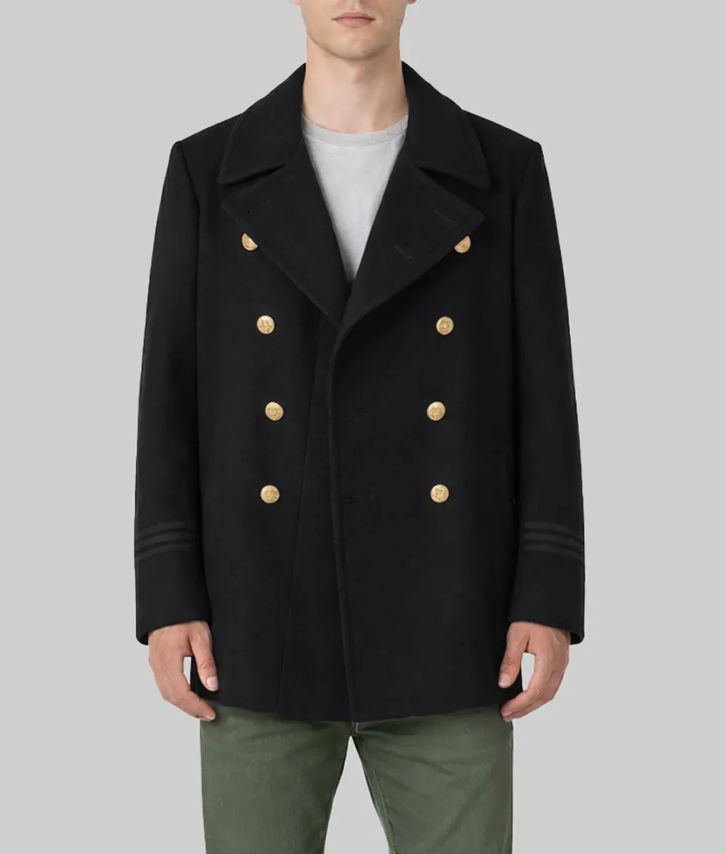1957 Vintage NYPD Choker Black Pea Coat | NYC Jackets